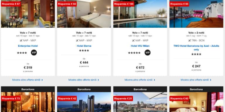 Volo più Hotel: offerte viaggi e pacchetti vacanze low cost con Expedia