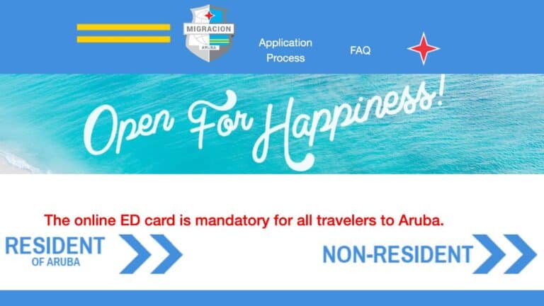 Come compilare la ED-Card per viaggiare ad Aruba